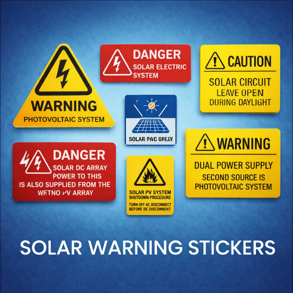 Solar Warning Stickers - Rohen Services